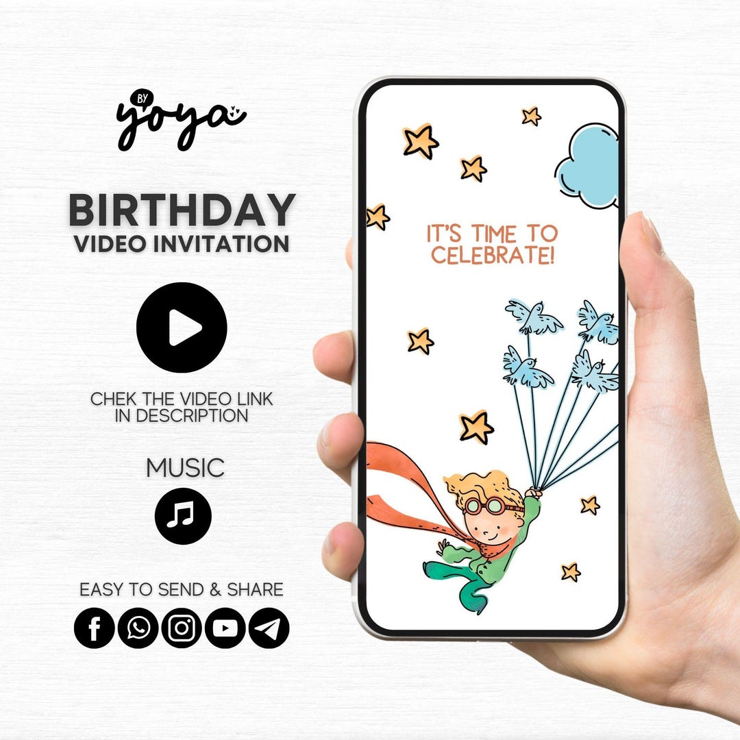 Little Boy Invitation Video, Boy Themed Invitation, Birthday Party ...