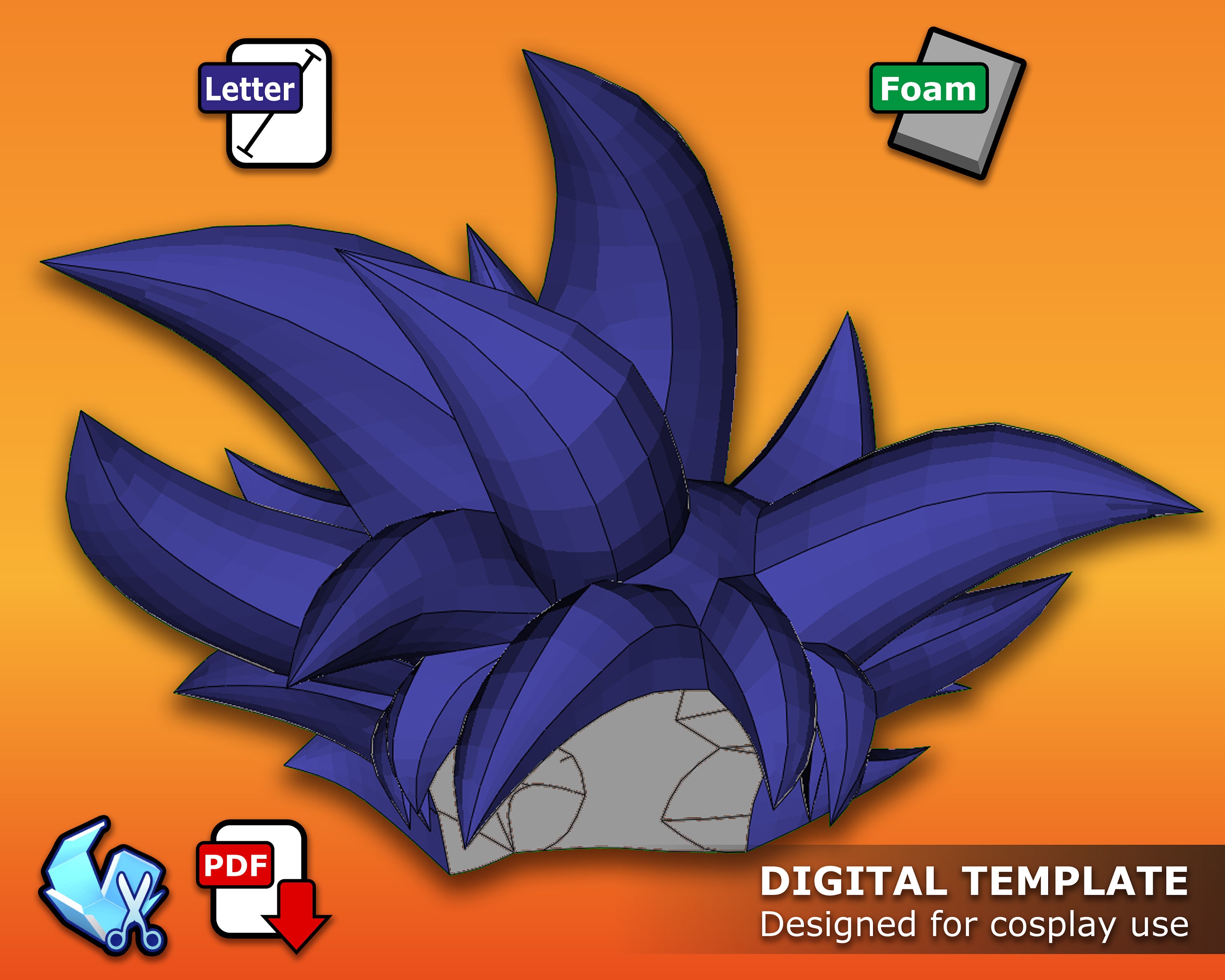 Ultra Instinct Fighting Hero Hair Pepakura 3D Template - Etsy