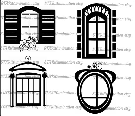 Window Frames SVG File Cricut or Silhouette DXF File PNG | Etsy