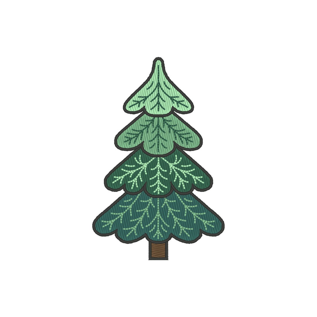 Pine Tree Embroidery Design, Christmas Tree Embroidery Design, Fir Tree ...