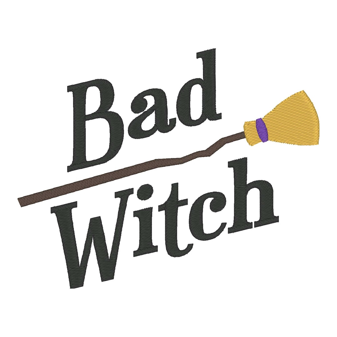 Bad Witch Embroidery Design, Halloween Embroidery Designs, Trendy ...