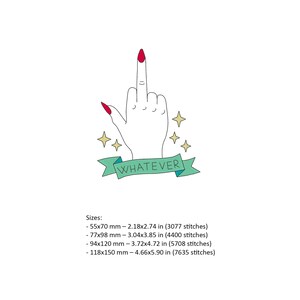 Middle Finger Embroidery Design: Line Art Embroidery File (digital ...