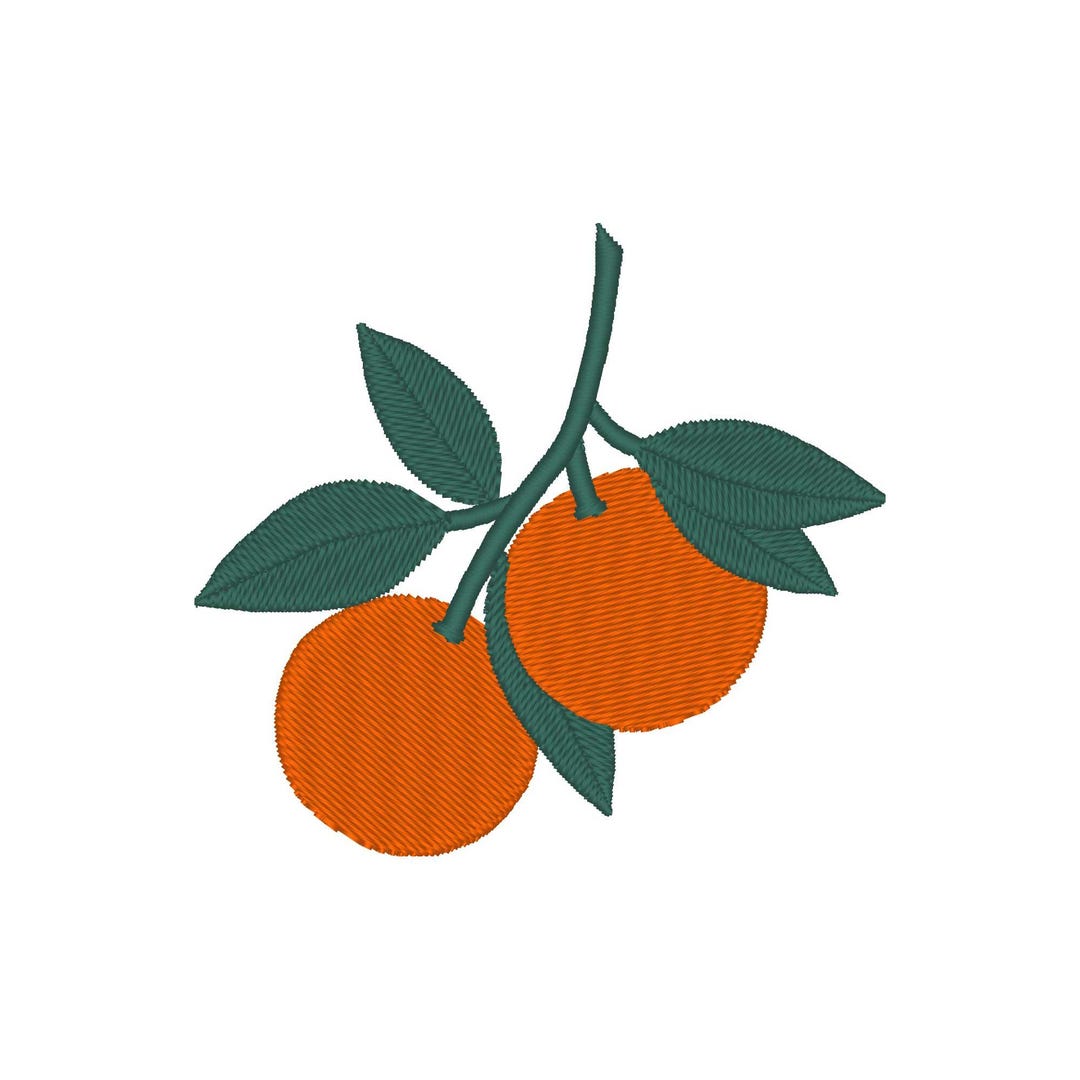 Orange Branch Embroidery Design, Oranges Embroidery File, Orange ...