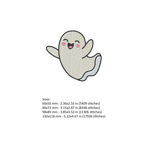 Happy Ghost Embroidery Design: Halloween Embroidery File (digital ...