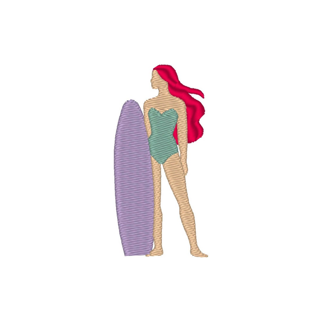 Surf Girl Embroidery Design: Beachy Embroidery File (digital Download ...