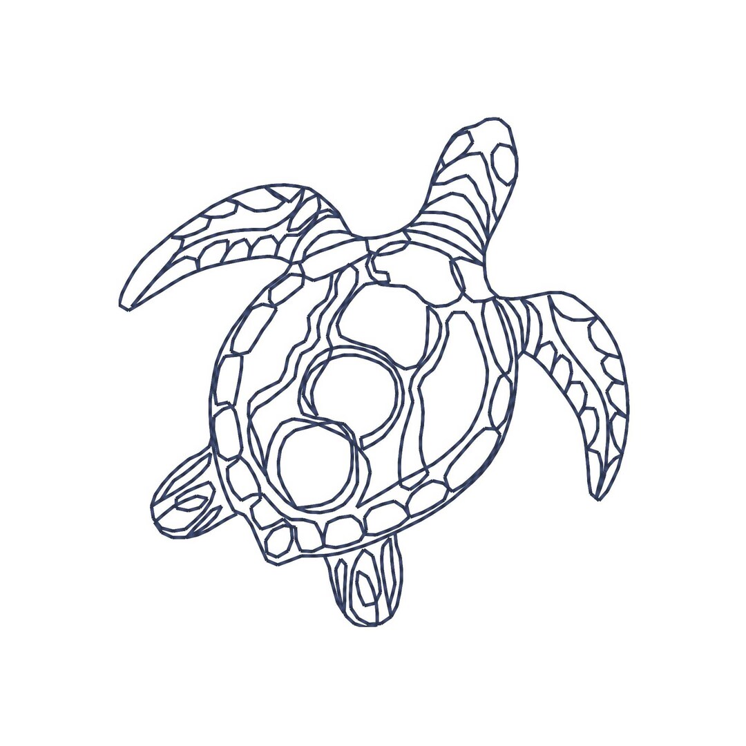 Sea Turtle Embroidery Design, Sea Life Embroidery Designs, Sea Turtle ...