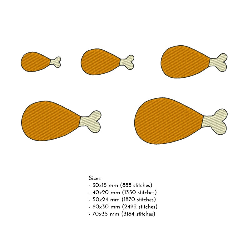 Turkey Leg Embroidery Design Turkey Leg Machine Embroidery - Etsy