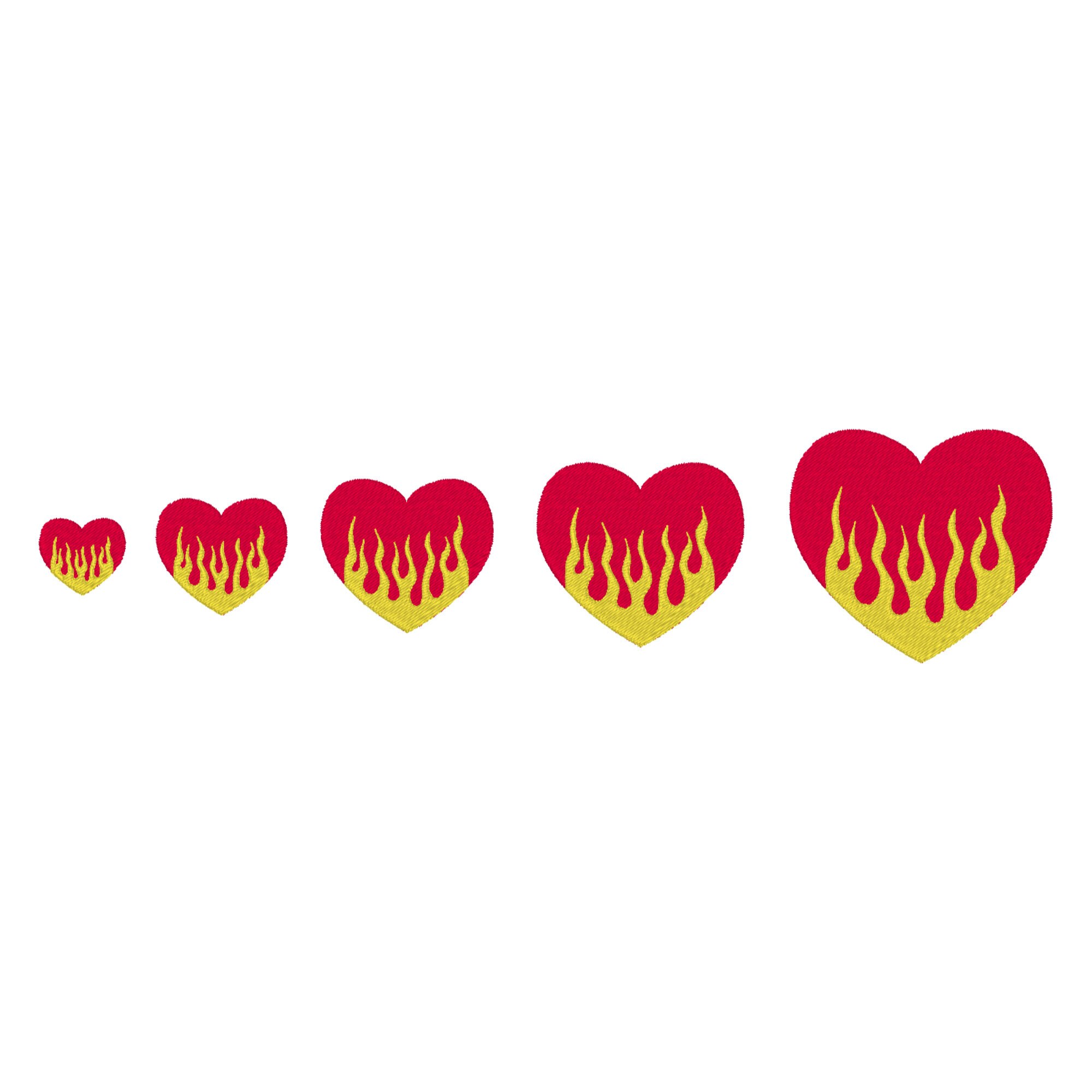 Heart on Fire Embroidery Designs Flaming Heart Embroidery - Etsy