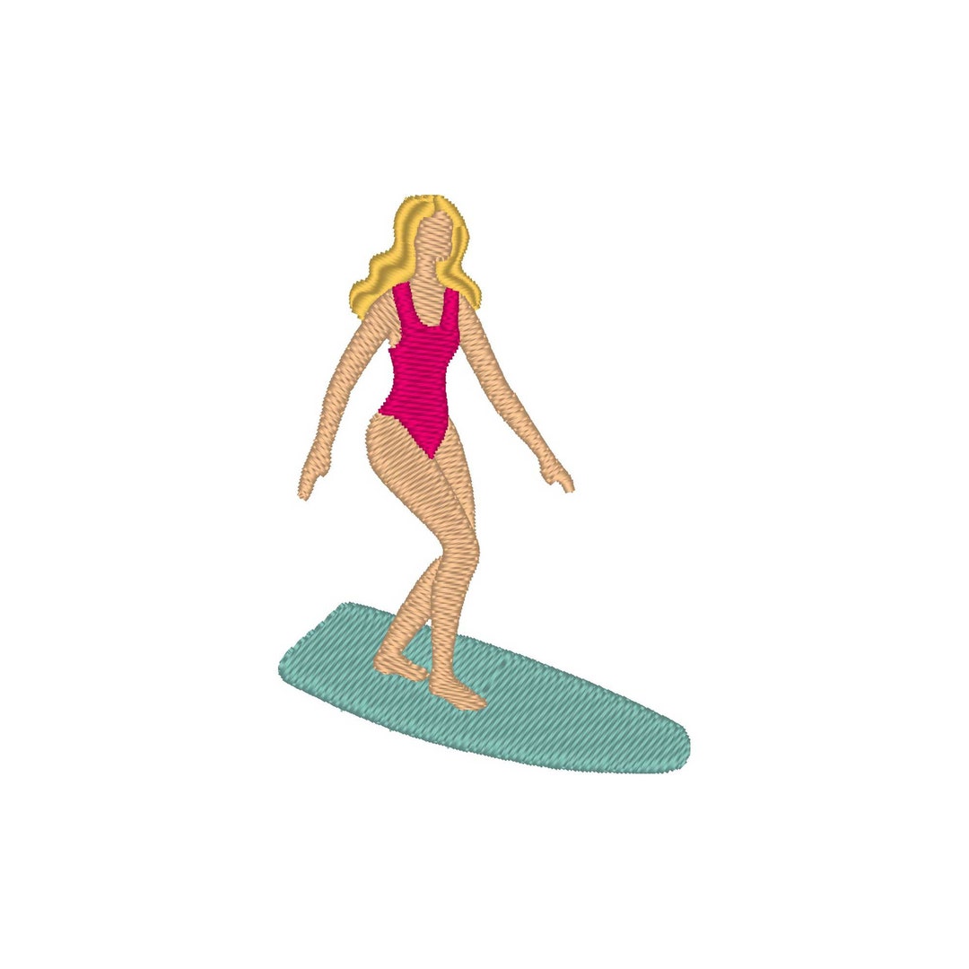 Surf Girl Embroidery Design: Summer Embroidery File (digital Download ...