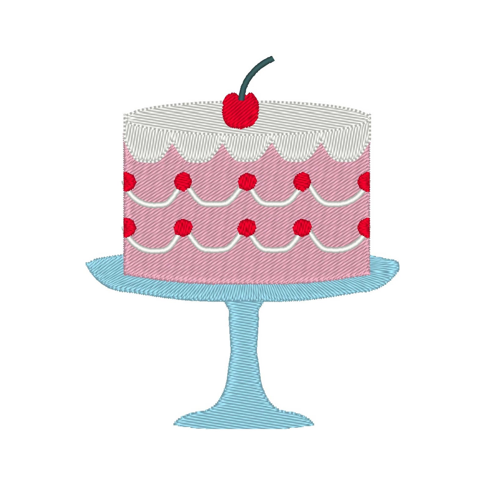Birthday Cake Embroidery Design: Dessert Machine Embroidery File ...