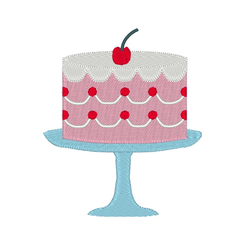Birthday Cake Embroidery Design: Dessert Machine Embroidery File ...