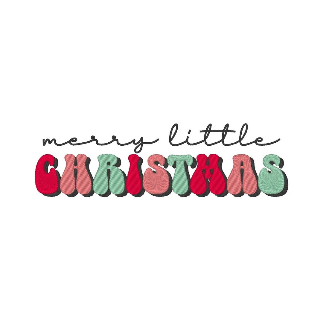 Merry Little Christmas Embroidery Design (digital Download) - Etsy
