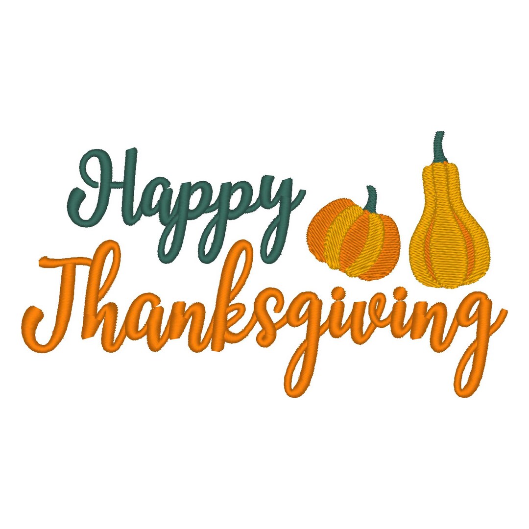Happy Thanksgiving Embroidery Design (digital Download) - Etsy