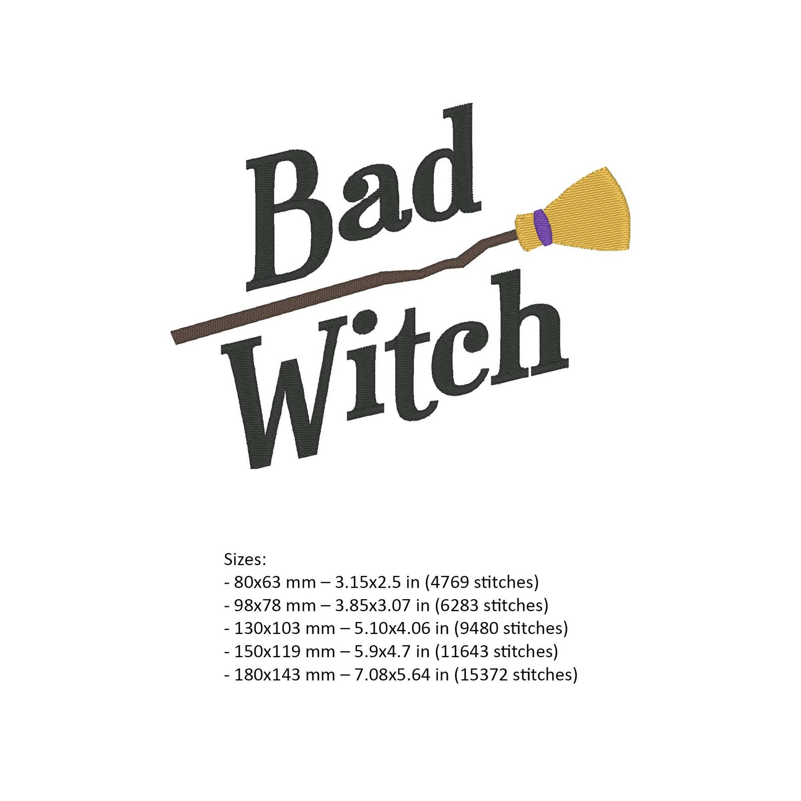 Bad Witch Embroidery Design Halloween Embroidery Designs - Etsy