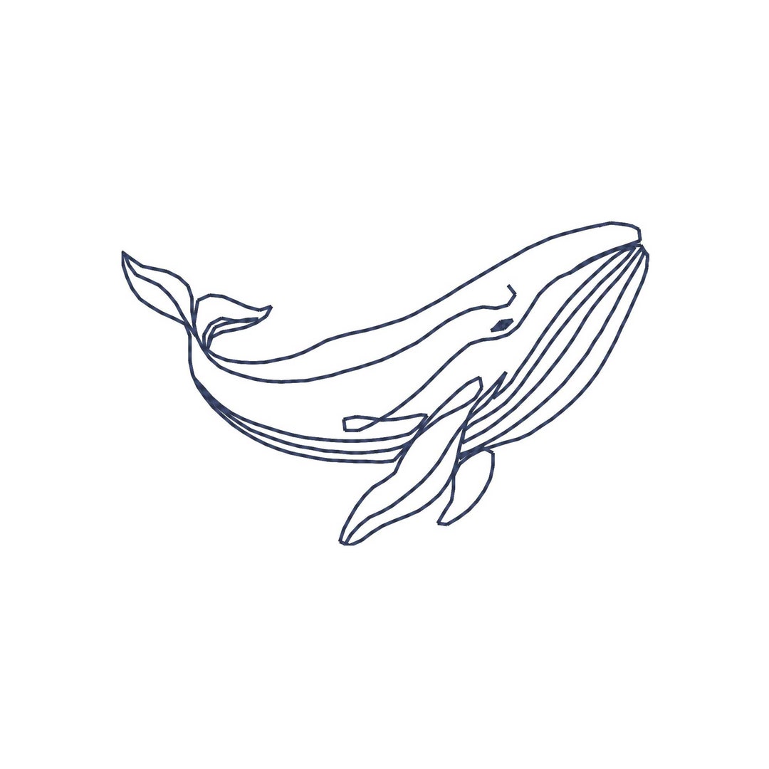 Whale Embroidery Design: Sea Animal Embroidery File (digital Download ...