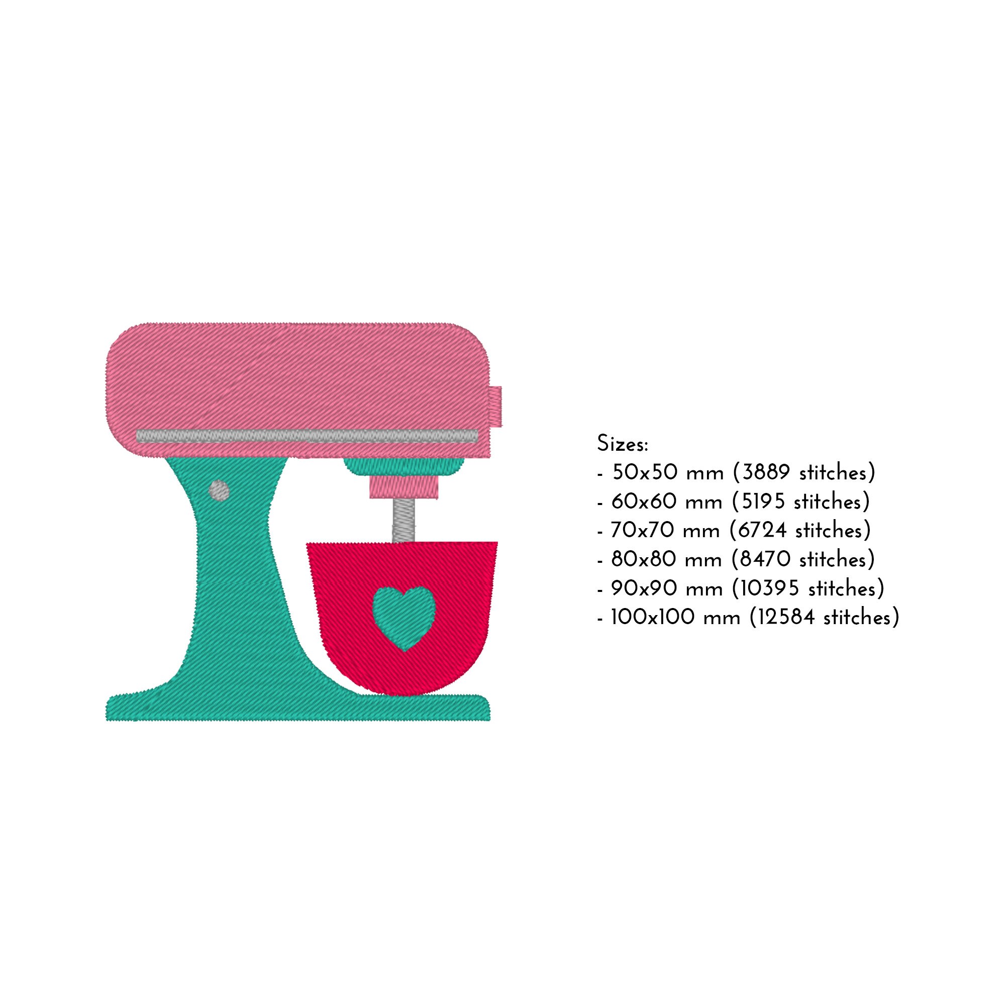 Kitchen Mixer Embroidery Design: Baking Embroidery File (digital ...