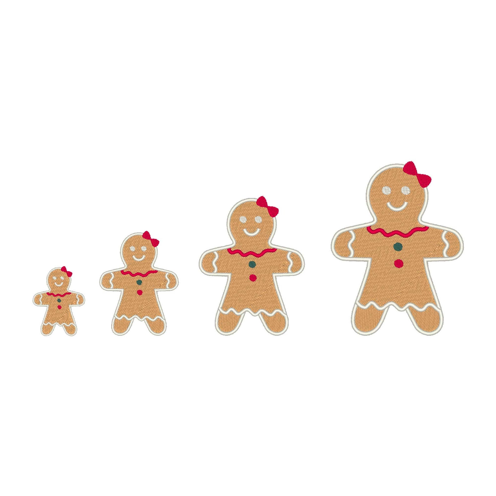 Gingerbread Embroidery Designs: Christmas Baking Embroidery Files ...