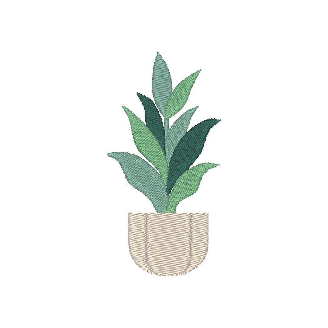 Snake Plant Embroidery Design: Houseplant Embroidery File (digital ...