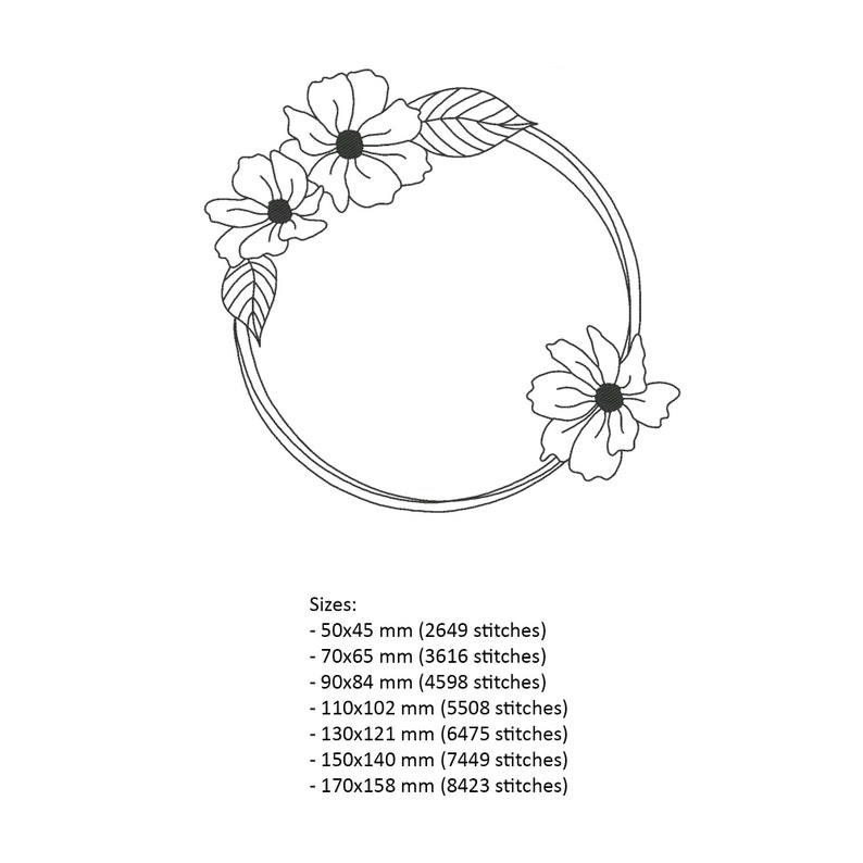 Flower Frame Embroidery Design Floral Embroidery Design - Etsy
