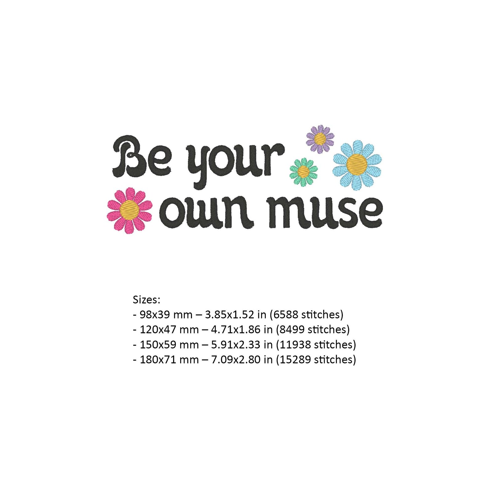 Be Your Own Muse: Inspirational Embroidery Design (digital Download) - Etsy