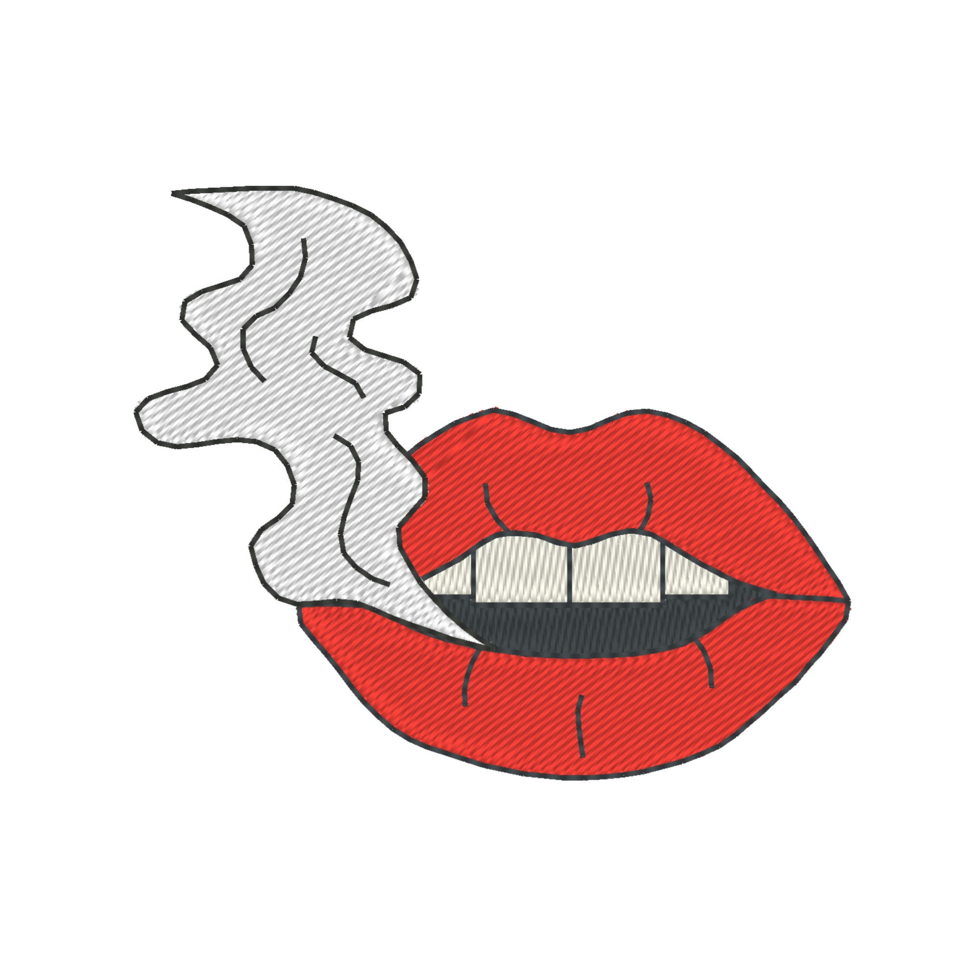 Lips With Smoke Coming Out Drawing