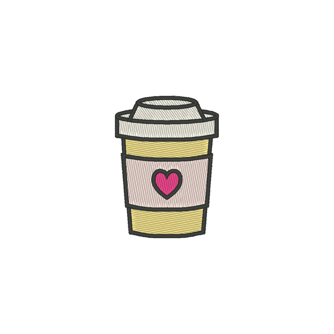 Mini Coffee Cup Embroidery Design: to Go Cup (digital Download) - Etsy
