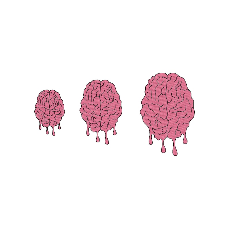 Melting Brain Embroidery File Brain Embroidery Design Brain - Etsy