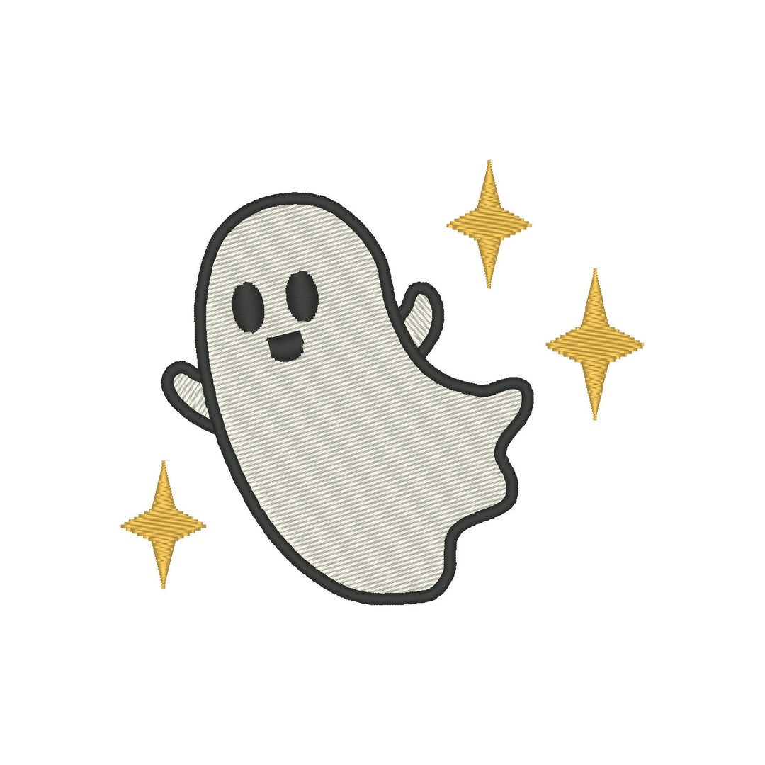 Mini Ghost Embroidery Design, Cute Ghost Embroidery Design, Ghost ...