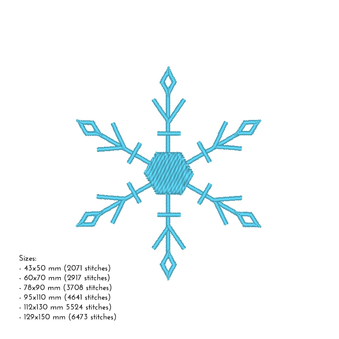 Snowflake Digital Embroidery Design Snowflake Machine - Etsy