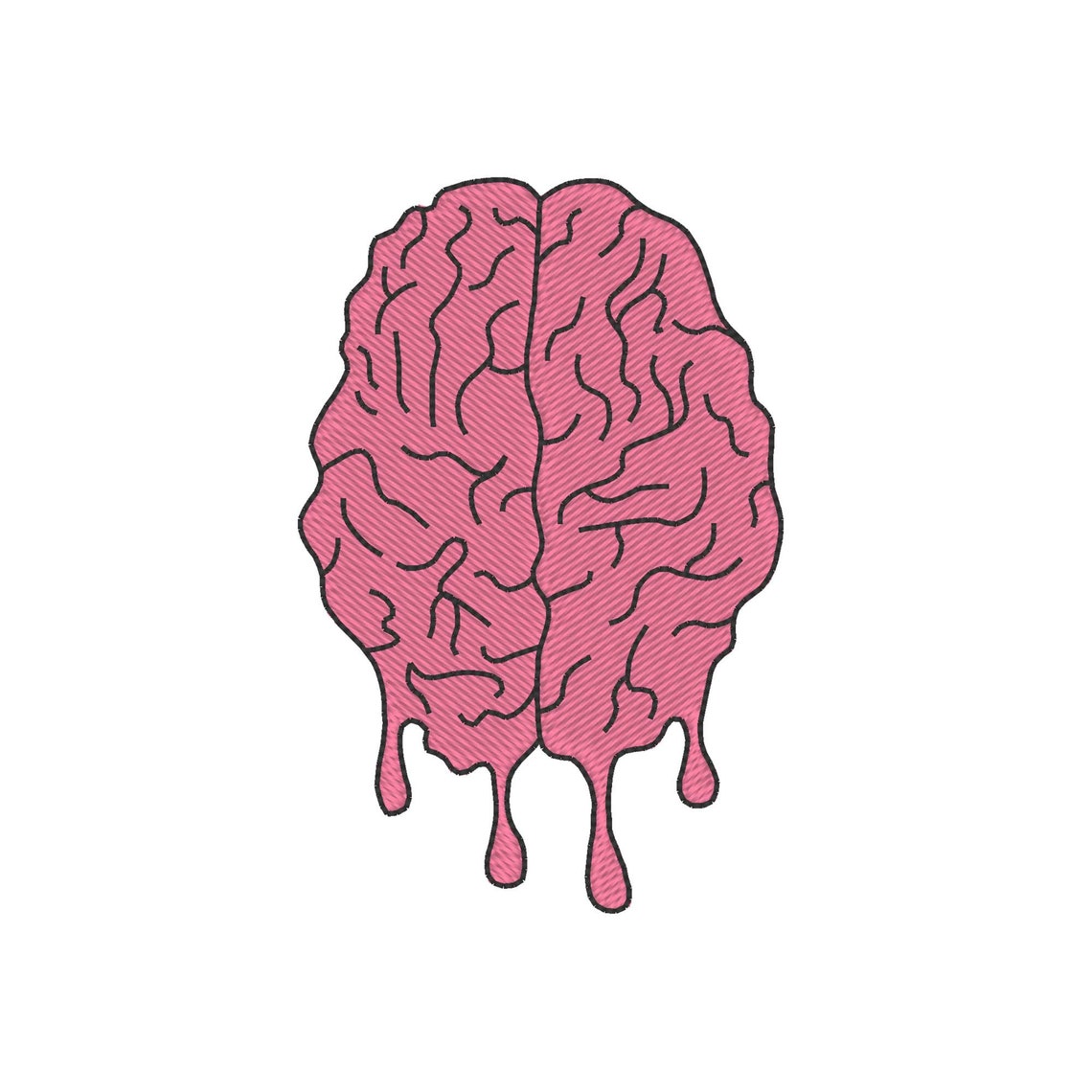 Melting Brain Embroidery File Brain Embroidery Design Brain - Etsy