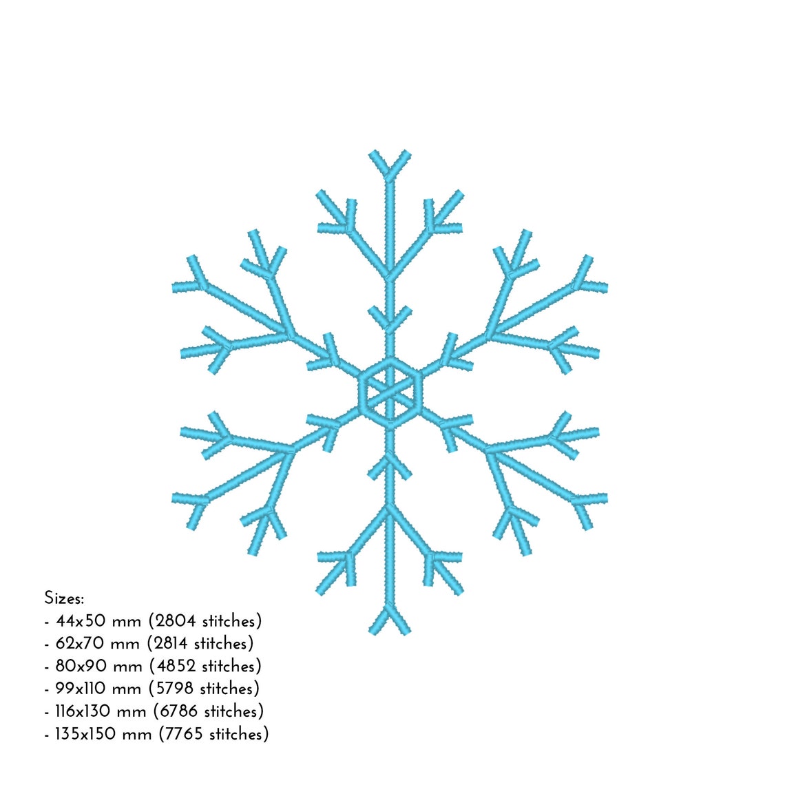 Snowflake Digital Embroidery Design Snowflake Machine - Etsy