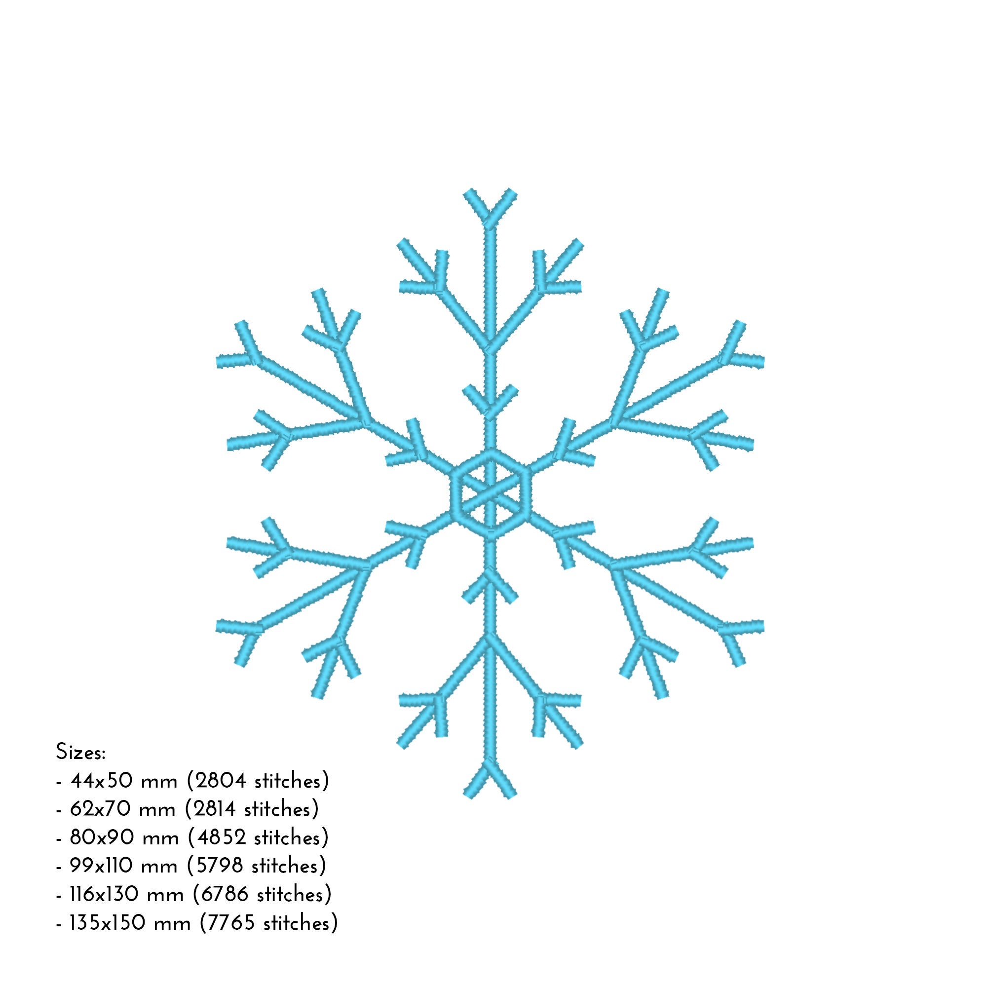 Snowflake Digital Embroidery Design Snowflake Machine - Etsy