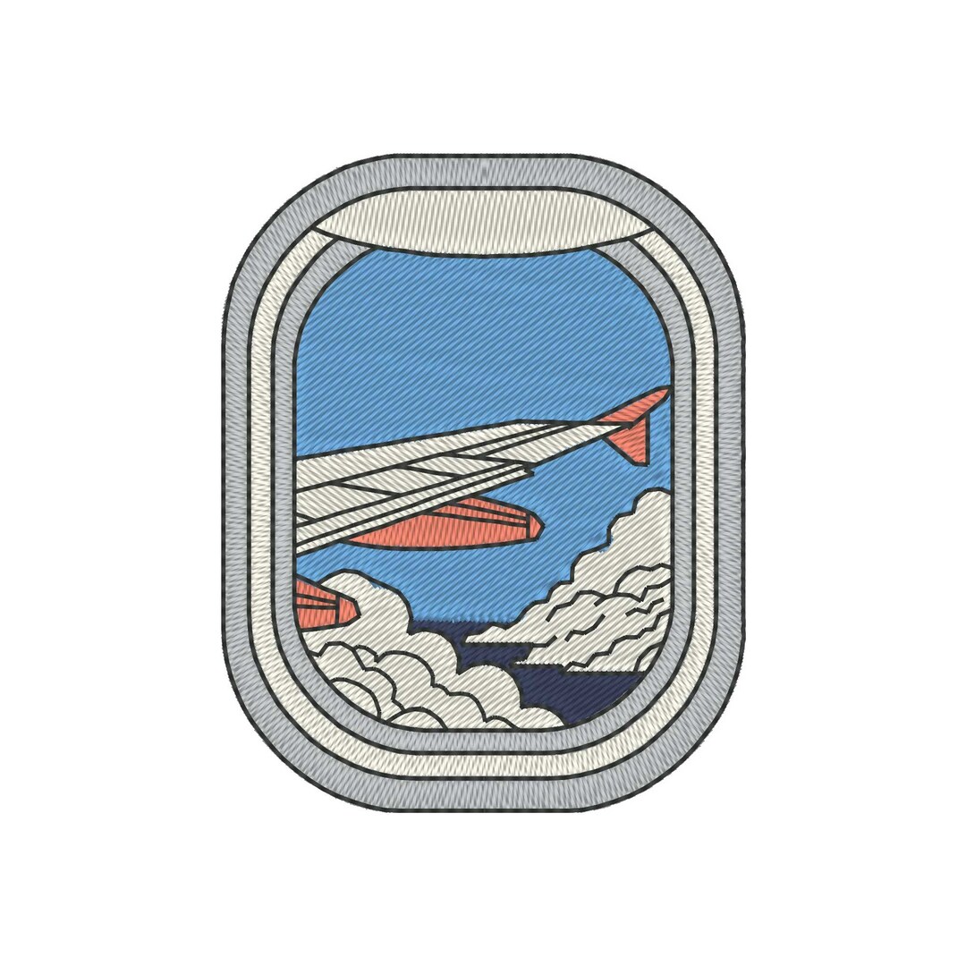 Airplane Window Embroidery Design: Travel Embroidery File (digital ...