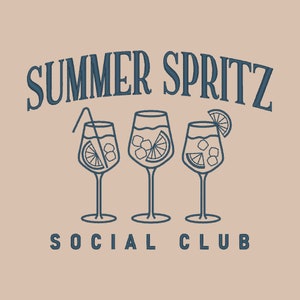 Summer Spritz Embroidery Design, Summer Embroidery Design, Cocktails ...