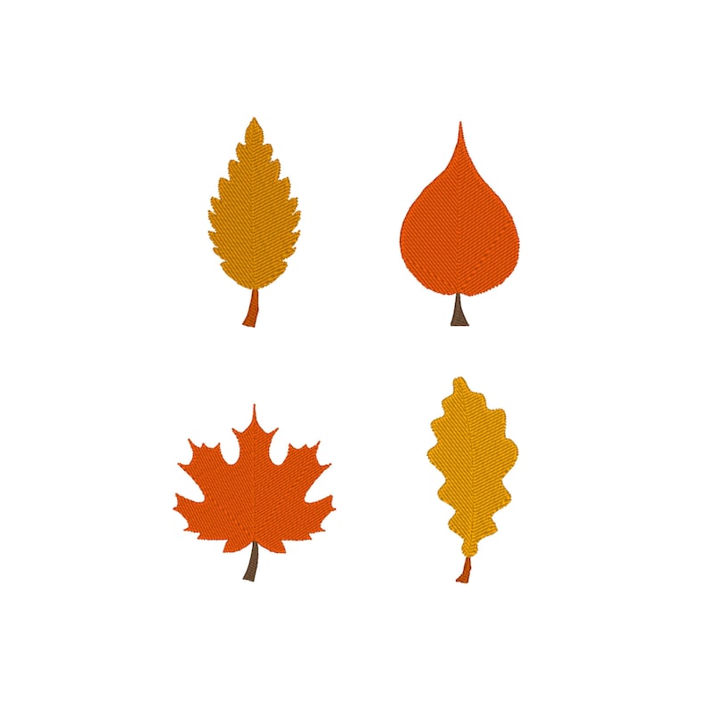 Mini Leaves Embroidery Design Autumn Leaves Machine - Etsy
