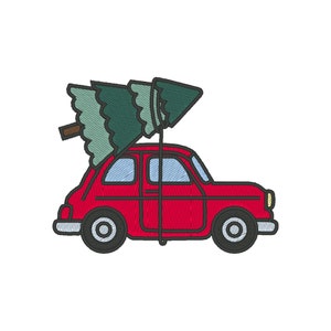 Christmas Tree Car Embroidery Design, Christmas Car Embroidery Design ...