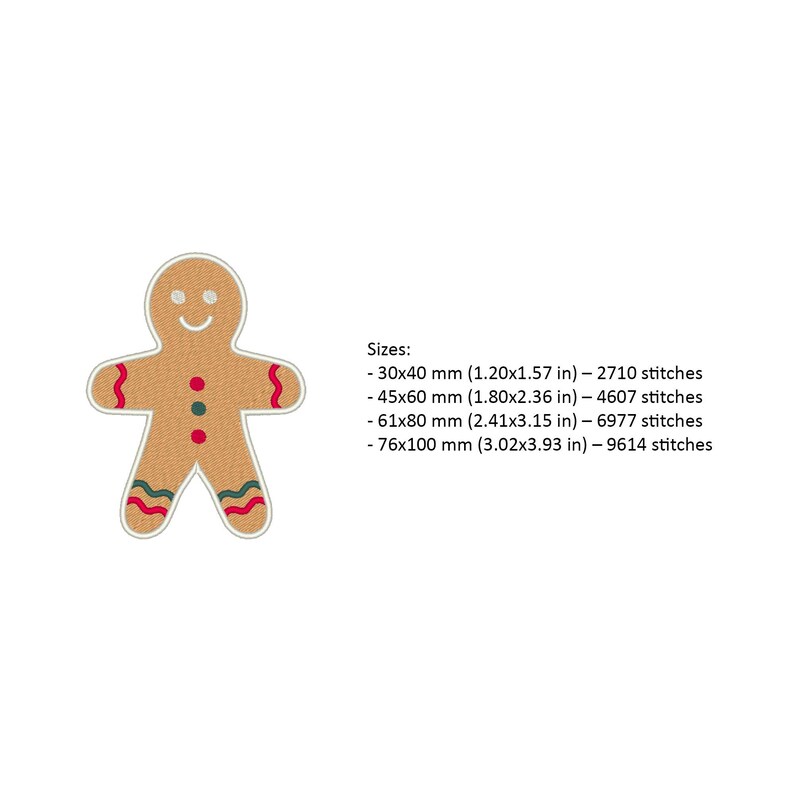 Gingerbread Embroidery Designs: Christmas Baking Embroidery Files ...