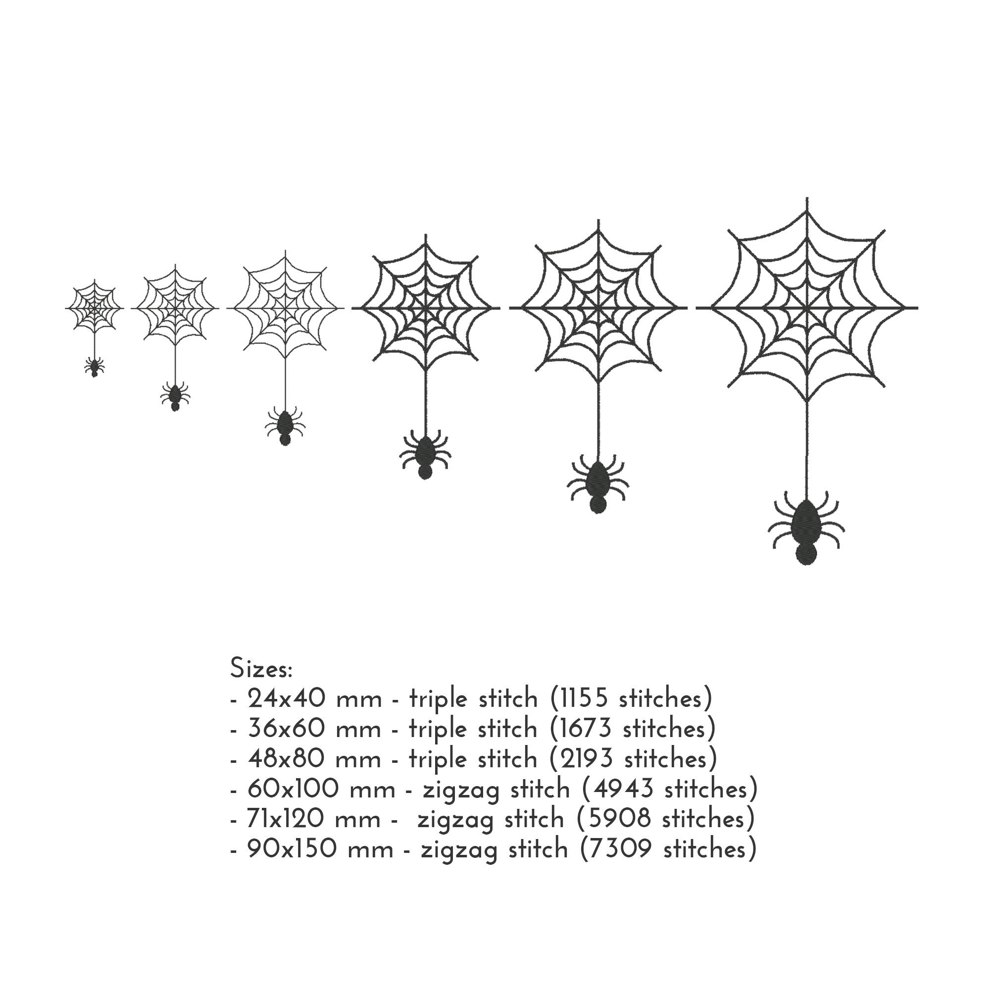 Spider Web Embroidery Design Set: Halloween Embroidery Files (digital ...