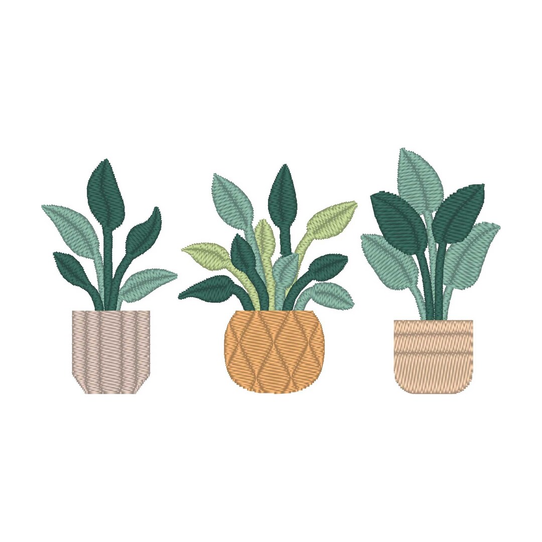 Plants Embroidery Design, Plants Embroidery File, House Plant ...