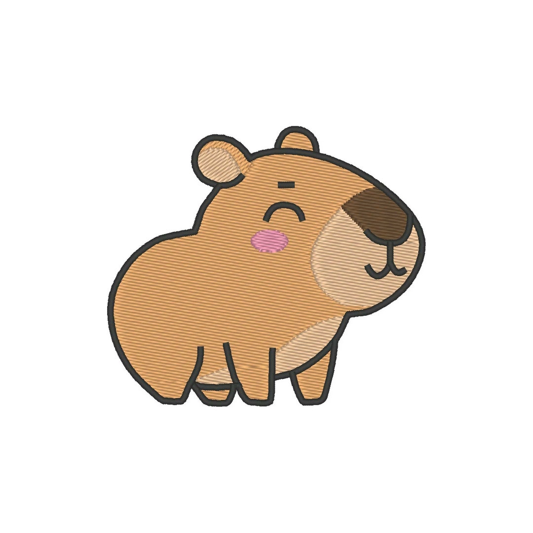 Capybara Embroidery Design, Capybara Embroidery File, Baby Animals Embroidery Designs ...