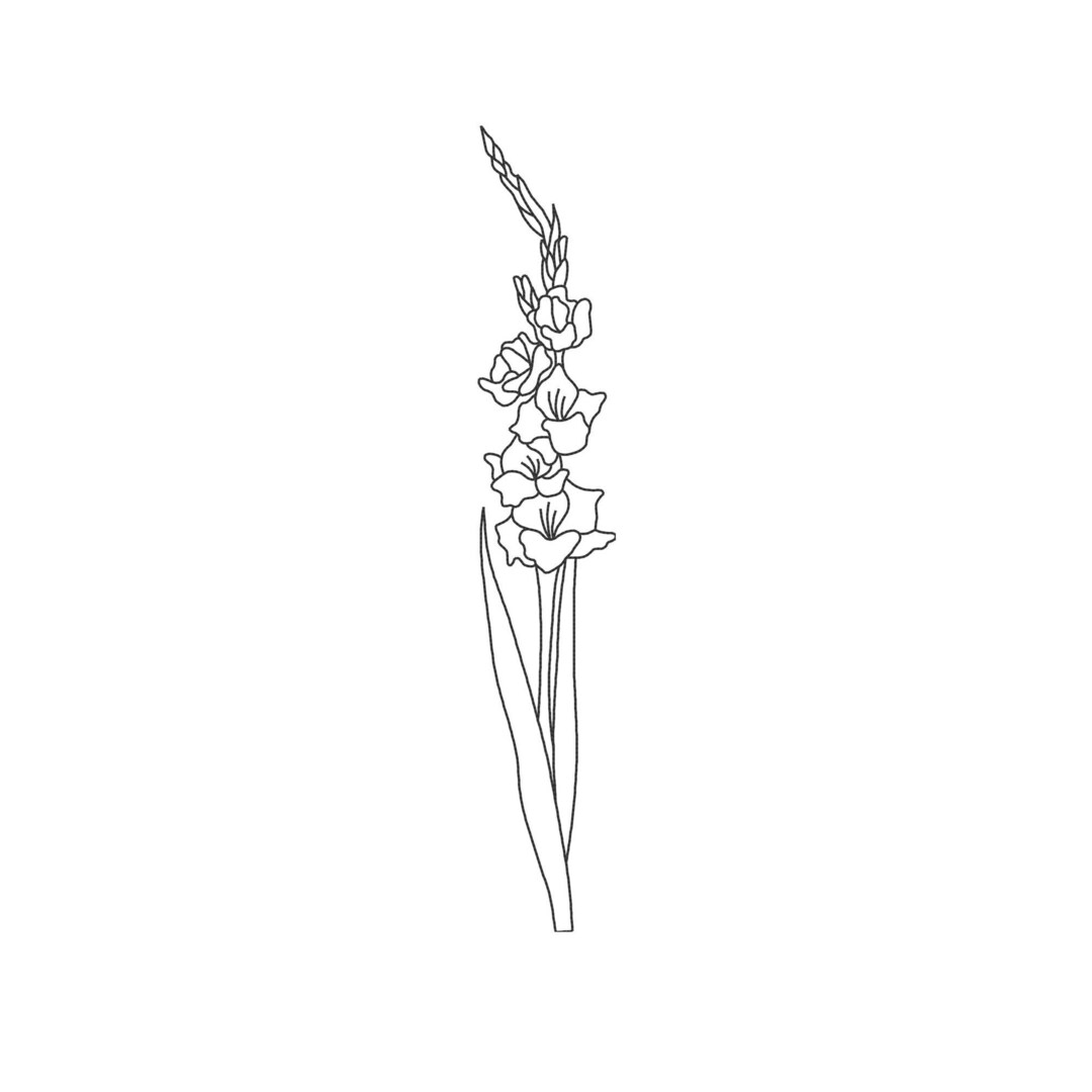 Gladiolus Embroidery Design: August Birth Flower Machine Embroidery ...