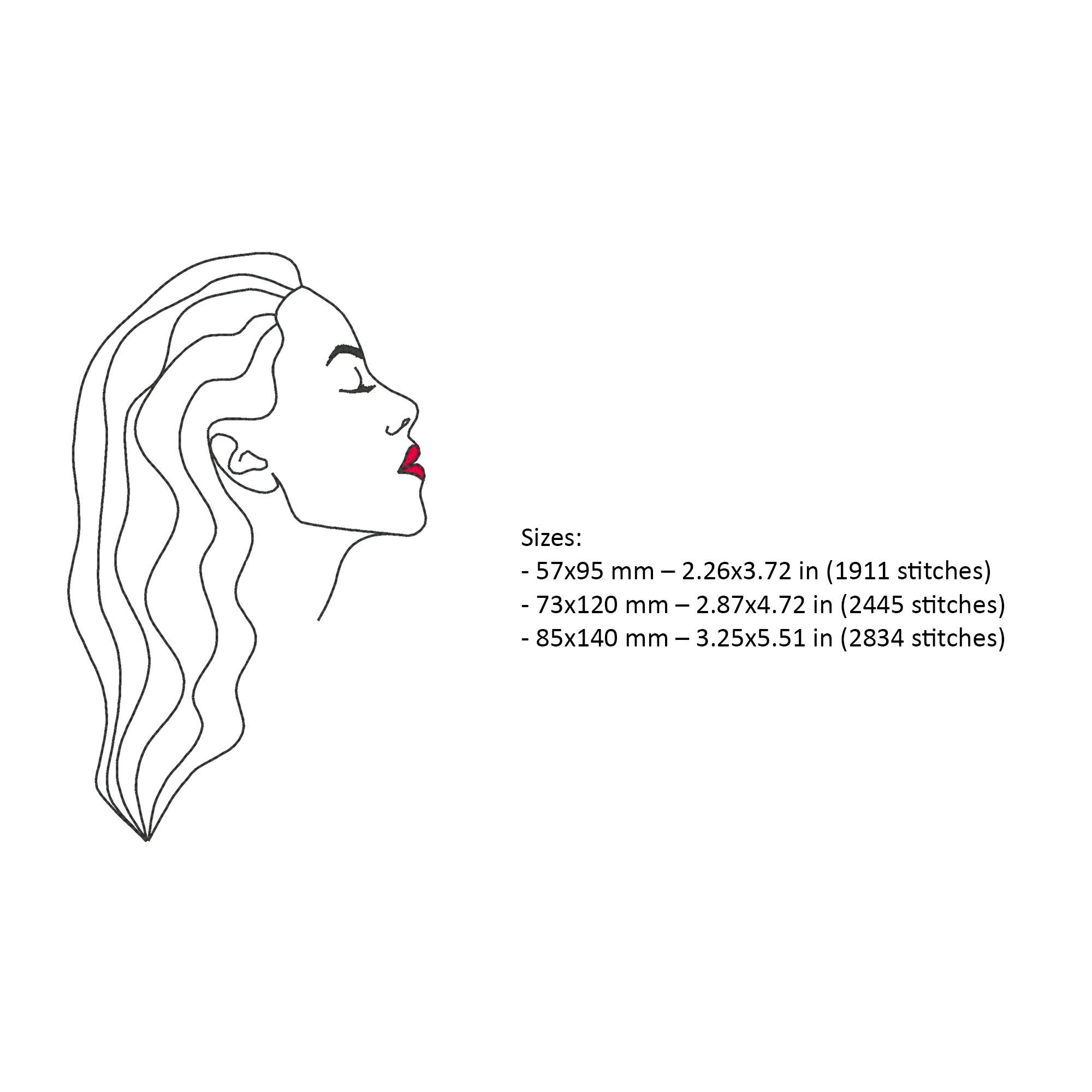 Woman Embroidery Design One Line Embroidery Design Face Line - Etsy