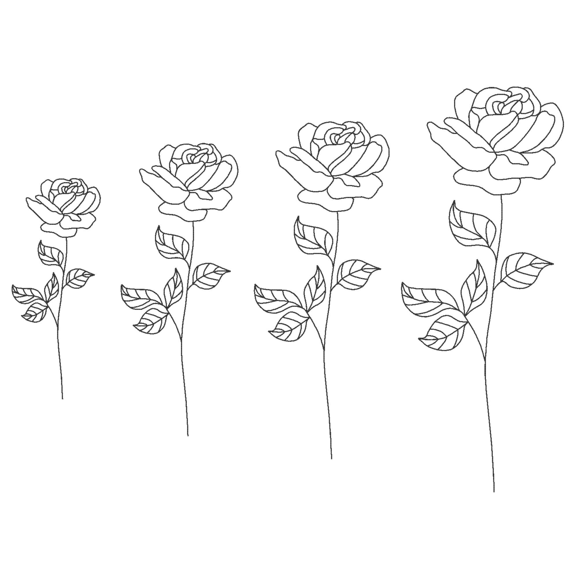 Rose Embroidery Design: June Birth Flower Machine Embroidery File ...
