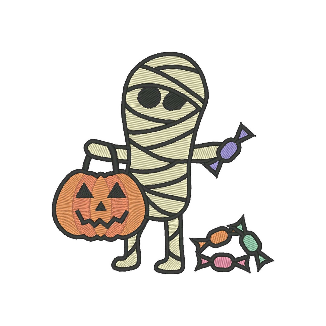 Mummy Embroidery Design: Halloween Embroidery File (digital Download ...