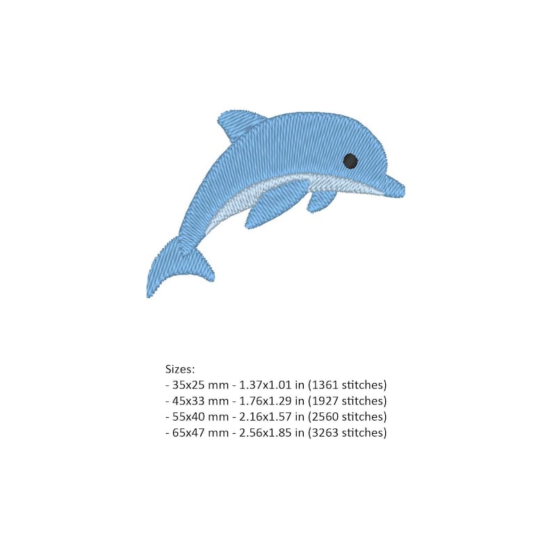 Mini Dolphin Embroidery Design: Sea Life Embroidery File (digital ...