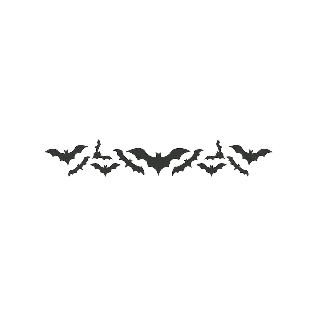 Bats Border Embroidery Design: Halloween Embroidery File (digital ...