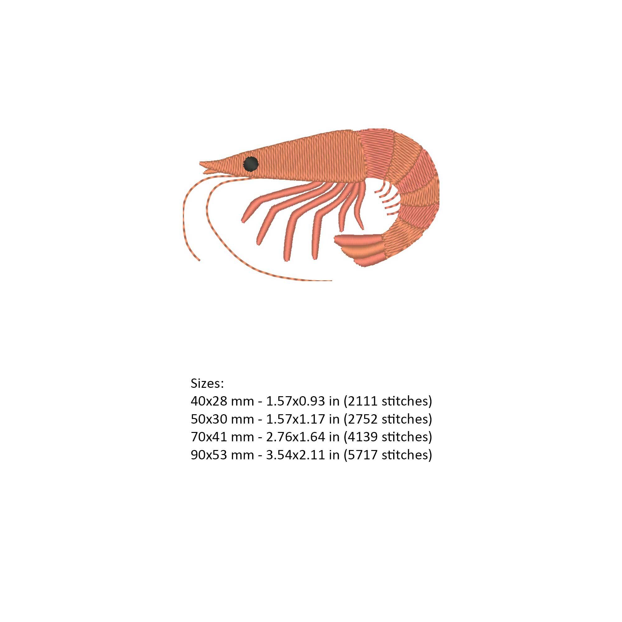 Shrimp Embroidery Design: Seafood Embroidery File (digital Download) - Etsy