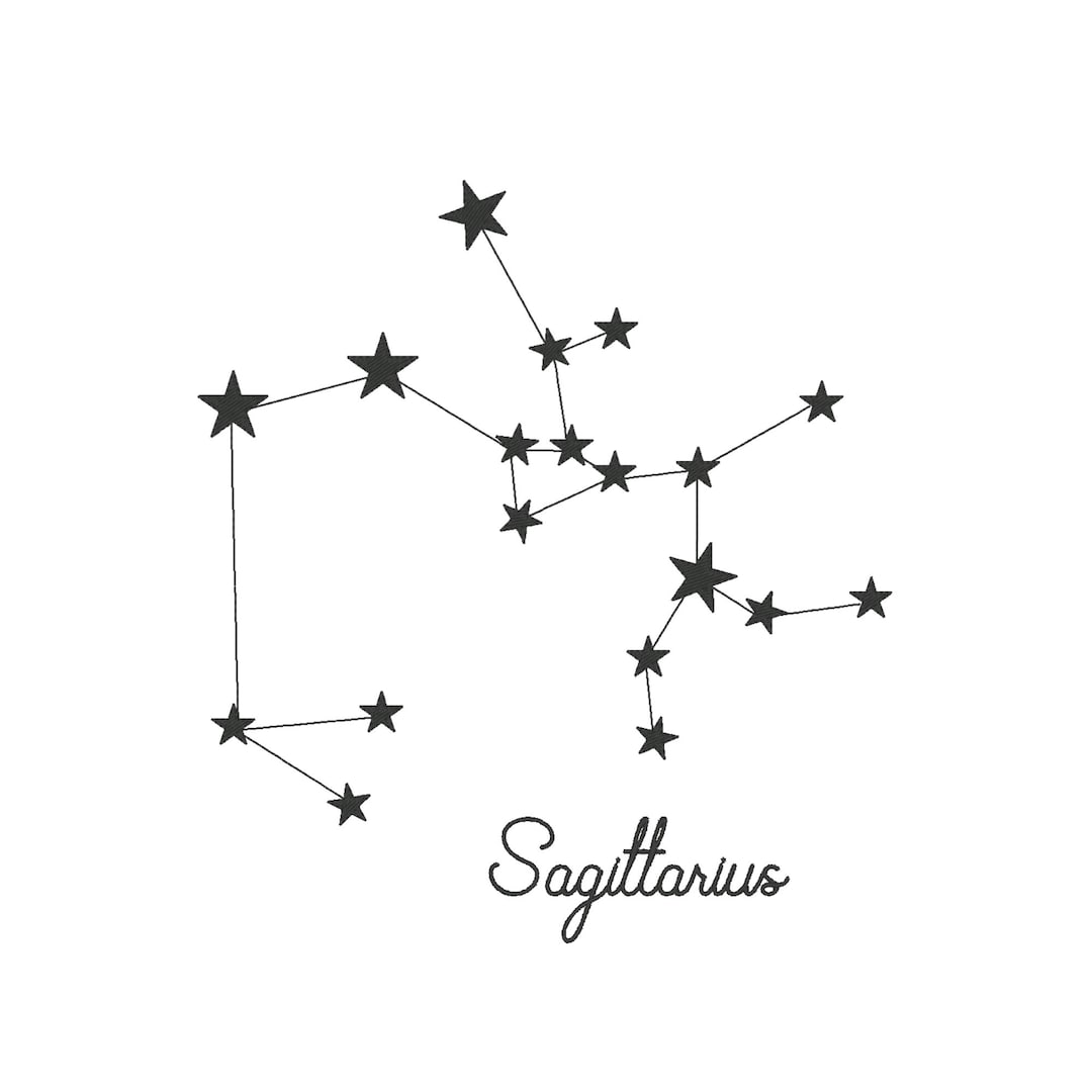 Sagittarius Embroidery Design, Sagittarius Constellation Embroidery ...