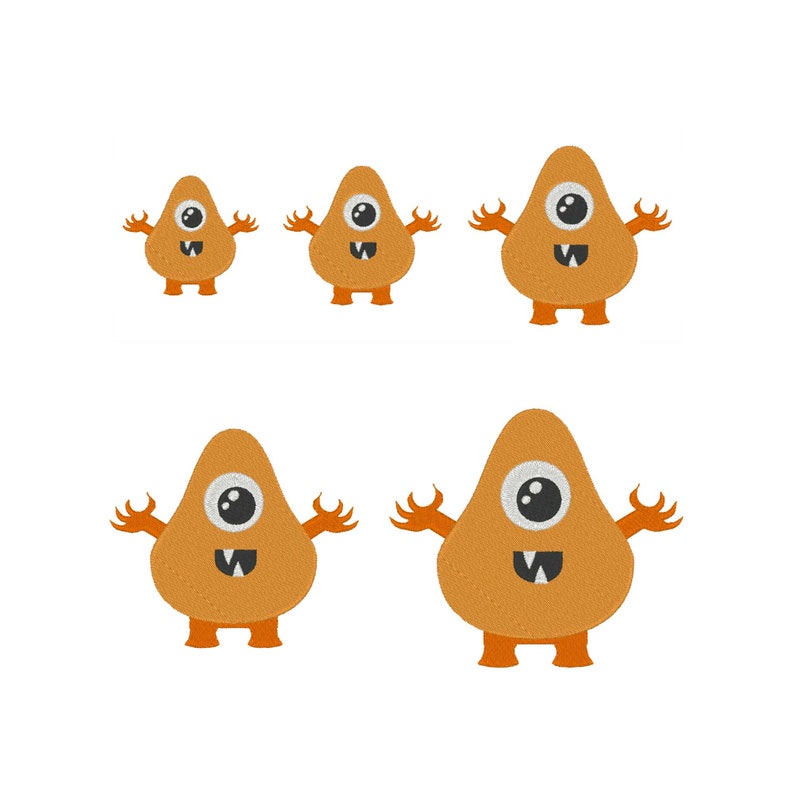Monster Embroidery Design Set: Halloween Embroidery Files (digital ...