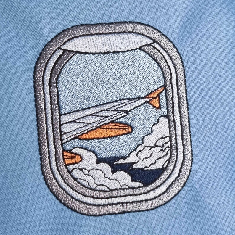 Airplane Window Embroidery Design: Travel Embroidery File (digital ...